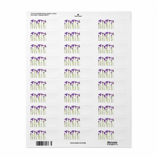 Purple Irises - Iris Flower Customized Template Label | Zazzle
