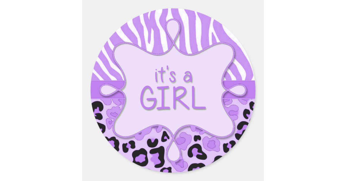 Purple It's a Girl Sticker | Zazzle