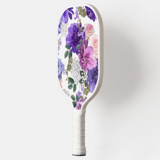 Purple Japanese Flowers Pickle Ball Pickleball Paddle | Zazzle
