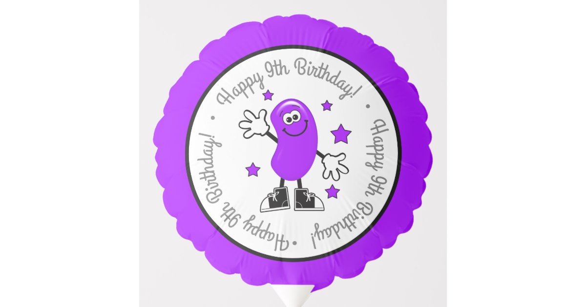 Purple Jelly Bean Personalized Birthday Balloon | Zazzle