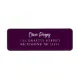 Purple Jewel Modern Hand Lettering Script Address Label | Zazzle