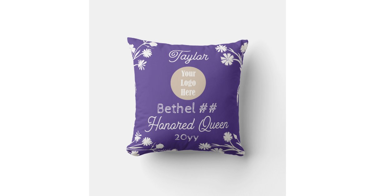Purple Job's Daughters Honored Queen Keepsake Gift Throw Pillow | Zazzle