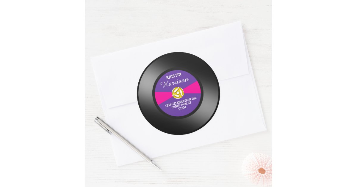 Purple Label Vinyl 45 Record Personal Address | Zazzle