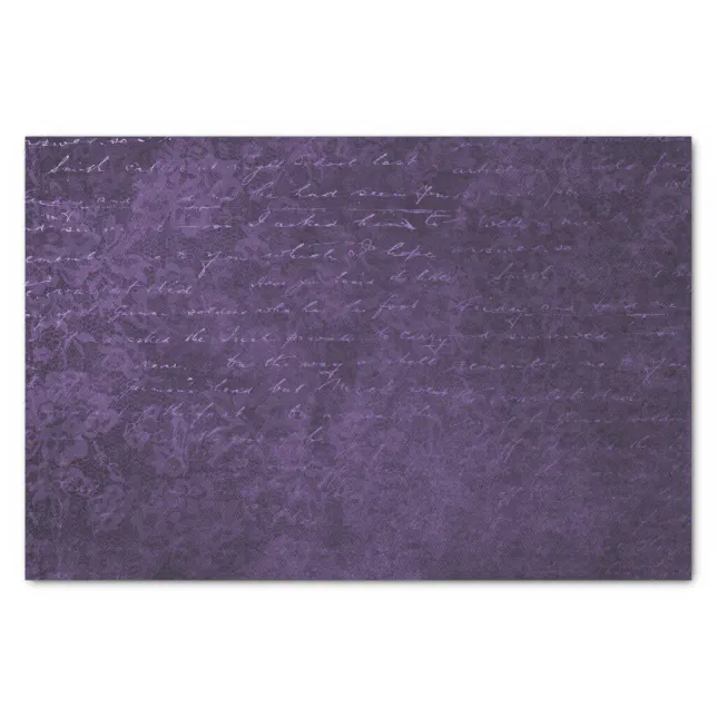 Purple Lace and Script Collage Tissue Paper | Zazzle