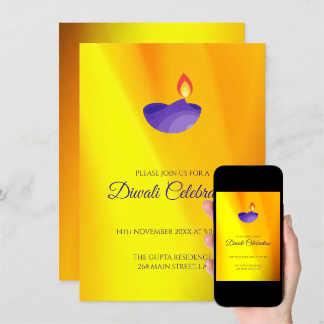 Purple Lamp Invitation | Zazzle