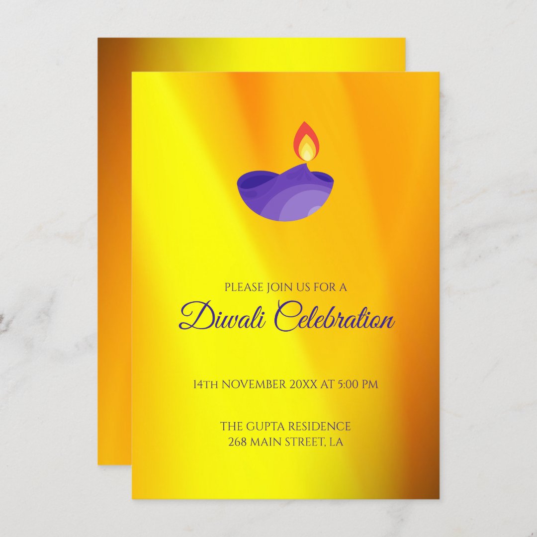 Purple Lamp Invitation | Zazzle
