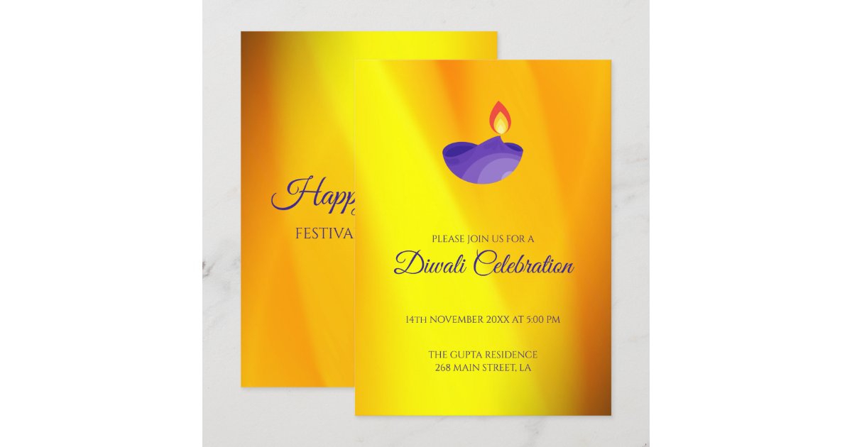 Purple Lamp Invitation | Zazzle