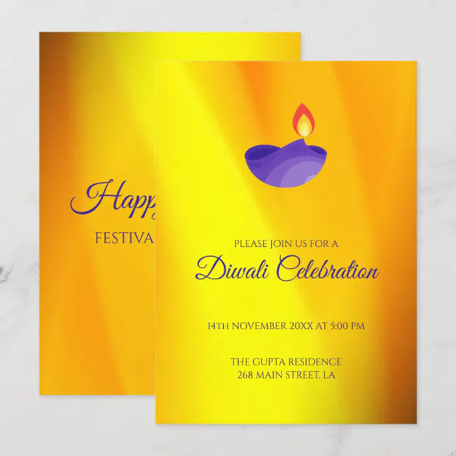 Purple Lamp Invitation | Zazzle