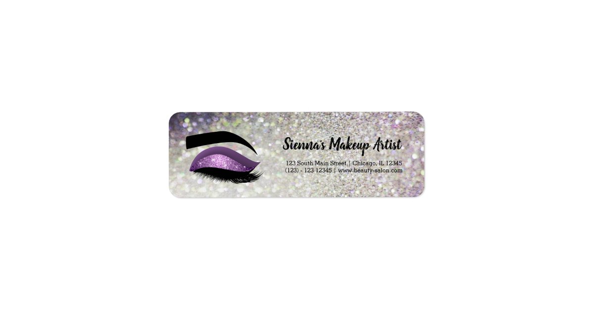 Purple Lashes Eye Label | Zazzle