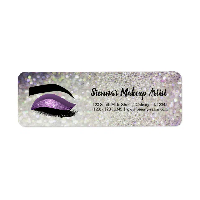 Purple Lashes Eye Label | Zazzle