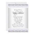 Purple Lavender and Gray Baby Girl Shower Invitation | Zazzle