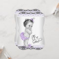 Purple Lavender and Gray Baby Girl Shower Invitation | Zazzle