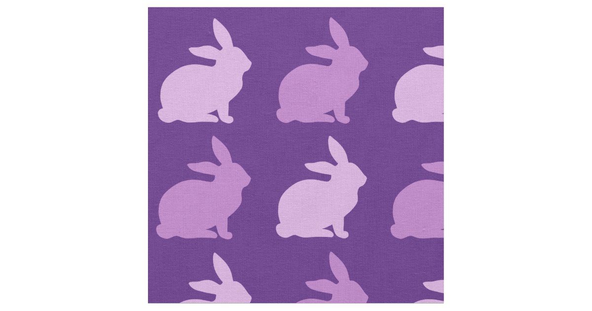 Purple Lavender Bunny Rabbit Fabric | Zazzle