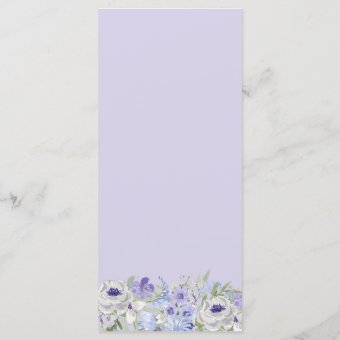 Purple Lavender Floral Border Dinner Menu | Zazzle