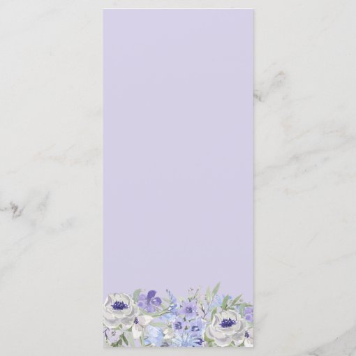 Purple Lavender Floral Border Dinner Menu | Zazzle