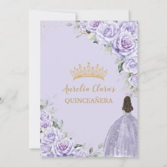 Purple Lavender Floral Quinceañera Dama Proposal Invitation | Zazzle