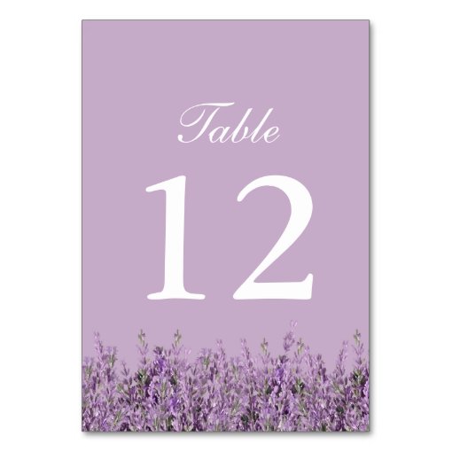 Purple Lavender Floral Wedding Table Numbers | Zazzle