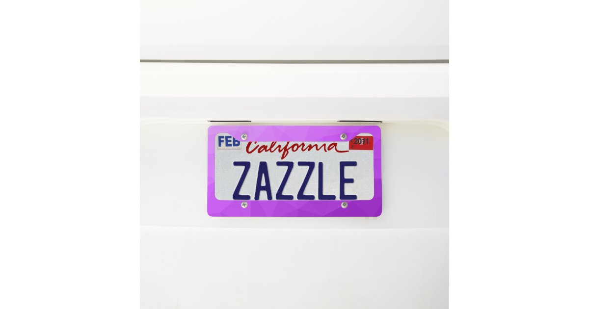 Purple lavender gradient geometric mesh pattern license plate frame ...