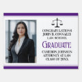 Purple Law School Graduation Photo Yard Sign | Zazzle
