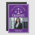 Purple Law School Photo Graduation Magnet Card | Zazzle