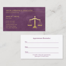Purple Lawyer Scales of Justice Appointment | Zazzle