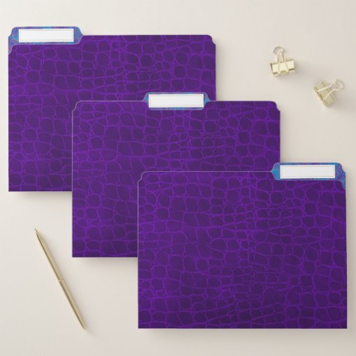 Purple Leather and Paisley Pattern File Folder | Zazzle