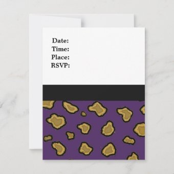 Purple Leopard Print Birthday Invitations | Zazzle