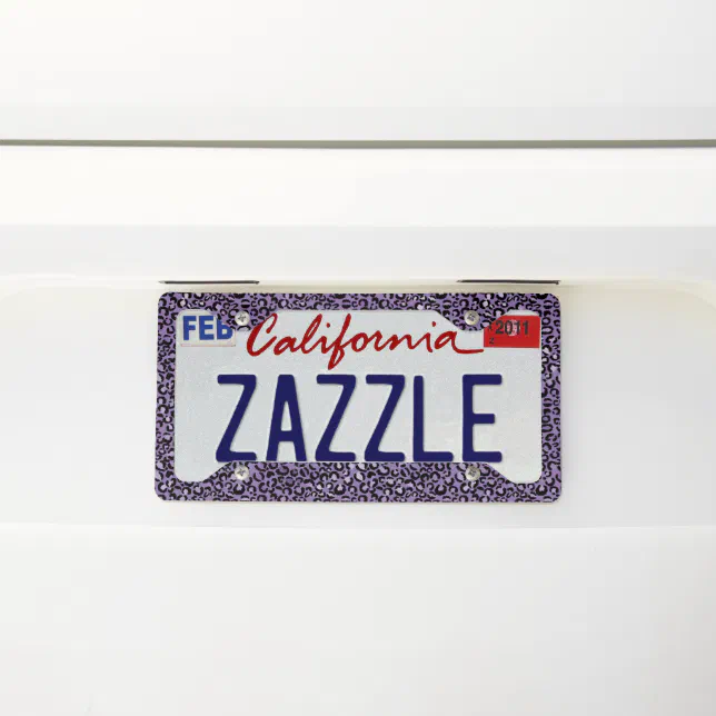 Purple Leopard Print License Plate Frame | Zazzle