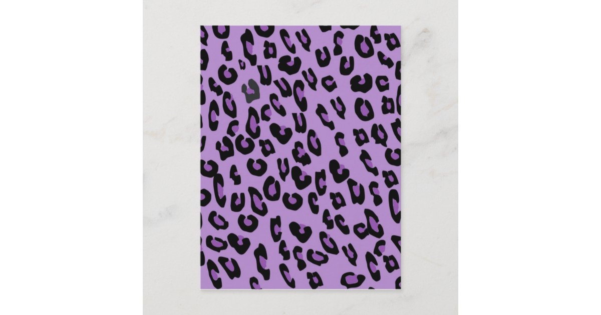 Purple leopard print pattern postcard | Zazzle