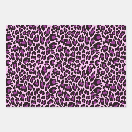 Purple Leopard Print Wrapping Paper Sheets | Zazzle