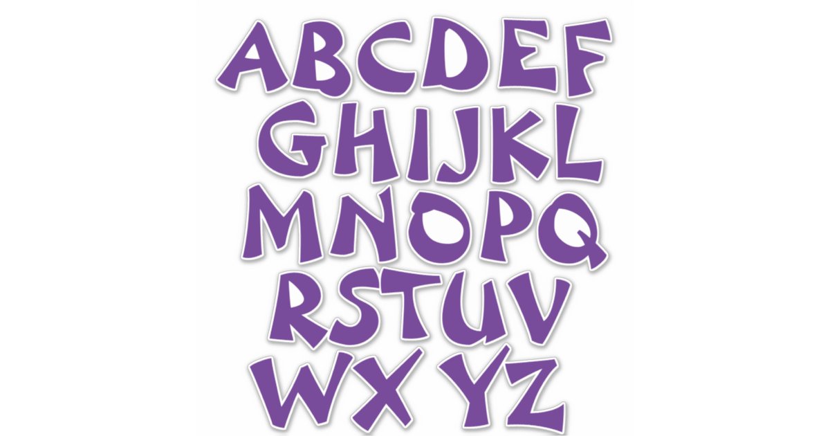 Purple Letters Alphabet Wall Sticker | Zazzle