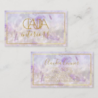 Purple Light Monogrammed Interior Designer Card | Zazzle