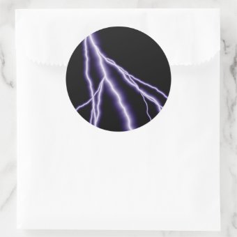Purple Lightning Bolt Classic Round Sticker | Zazzle