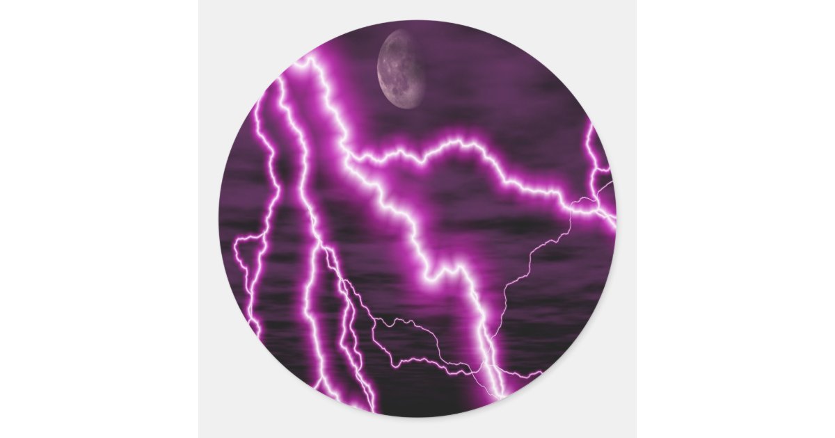 Purple lightning sticker | Zazzle