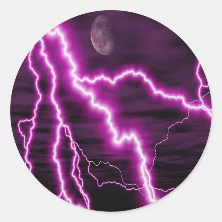 Purple lightning sticker | Zazzle