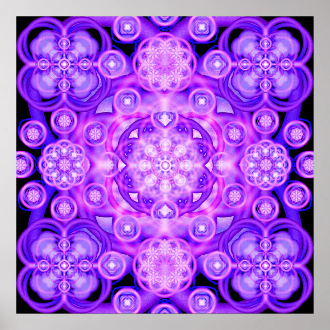 Purple Lights Mandala Poster | Zazzle
