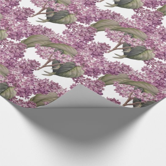 Purple Lilac Floral Pattern Craft or Party Wrapping Paper | Zazzle.com
