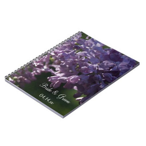 Purple Lilac Flowers Wedding Notebook | Zazzle