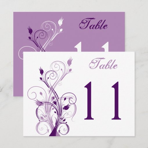 Purple Lilac White Floral Table Number Postcard | Zazzle