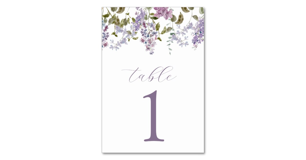 Purple Lilacs and Lavender Flowers Table Number | Zazzle