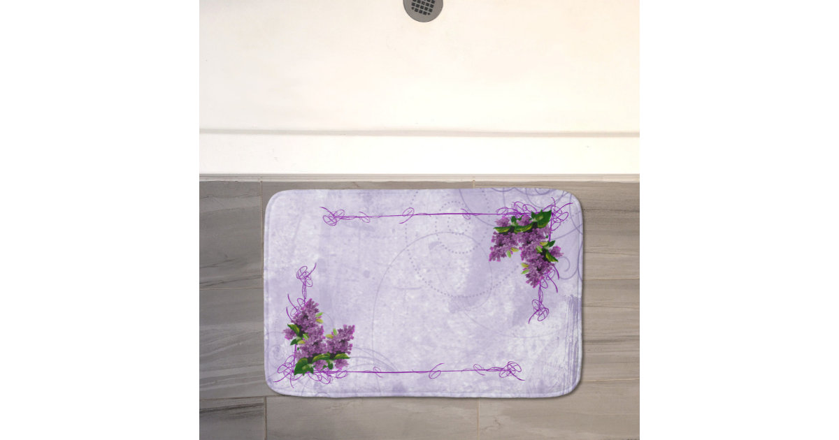 Purple Lilacs Bath Mat | Zazzle