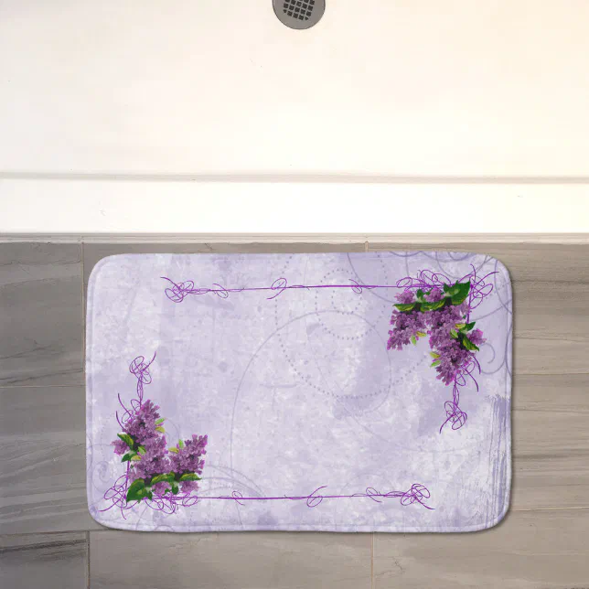 Purple Lilacs Bath Mat | Zazzle