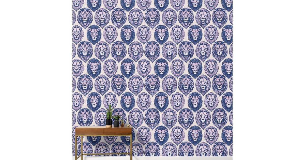 Purple Lion Heads Wallpaper | Zazzle
