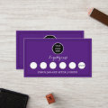 Purple Logo Modern Business Reward Punch Loyalty Card | Zazzle