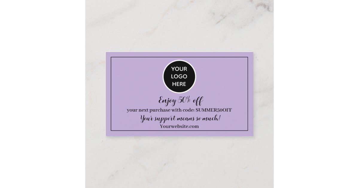 Purple Logo Thank you Business Reward Punch Loyalty Card | Zazzle