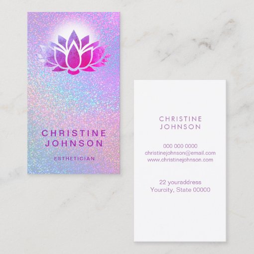 purple lotus flower business card | Zazzle