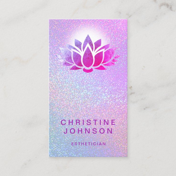 purple lotus flower business card | Zazzle