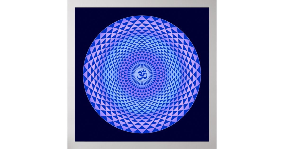 Purple Lotus flower meditation wheel OM Poster | Zazzle
