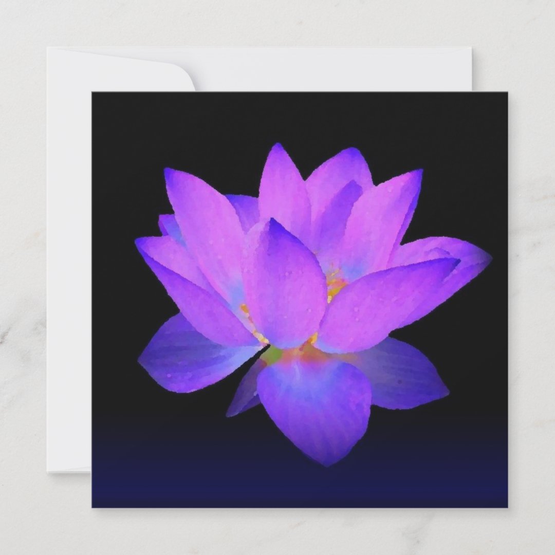 Purple Lotus Invitation & Greeting Card | Zazzle