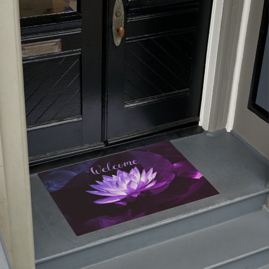 Purple Lotus Welcome Mat | Zazzle.com